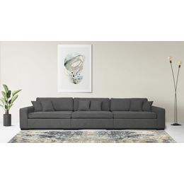3-Sitzer Home Affaire "Skara", grau (dunkelgrau), B:310cm H:86cm T:100cm, 100% Polyester, Sofas, 3-Sitzer, Lounge-Sofa mit Federkernpolsterung, in vielen Bezugsvarianten