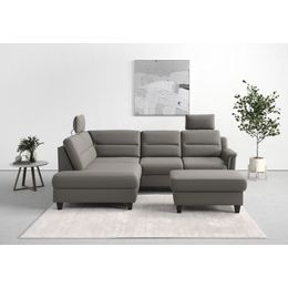 Sit & More Ecksofa SIT & MORE "Far&ouml; L-Form", braun (schlamm), B:251cm H:90cm T:187cm, Sofas, Ecksofa, inklusive Federkern, wahlweise mit Bettfunktion und Bettkasten