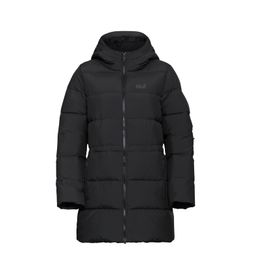 Daunenmantel Jack Wolfskin "FROZEN PALACE LONG JKT W RDS", Damen, Gr. XL, schwarz, Obermaterial: 100% Polyester. Futter: 100% Polyester. Wattierung: 90% Entendaune, 10% Federn, h&uuml;ftbedeckend, M&auml;ntel Daunenmantel, W&auml;rmend, winddicht, Daunenparka