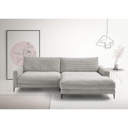 Ecksofa Home Affaire "Downtown, B/T/H: 272/190/84 cm L-Form", grau, B:272cm H:84cm T:190cm, 88% Polyester, 12% Polyacryl, Sofas, Ecksofa, weicher Sitzkomfort auch in Cord und Boucl&eacute;, incl. Zierkissen