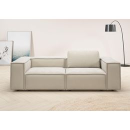 2-Sitzer Home Affaire "Watertown, modernes Sofa 246 cm breit, auch in Feincord", beige (sand), B:246cm H:68cm T:98cm, 94% Polyester, 6% Nylon, Sofas, 2-Sitzer, stilvolles Sofa f&uuml;r 2 Personen mit extra breiter Sitzfl&auml;che