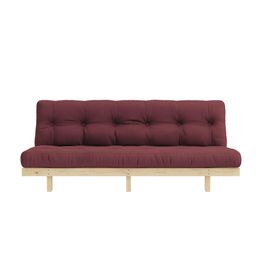 Schlafsofa Karup Design "Lean 200 Schlafsofa, G&auml;stebett, Sofa mit Futonmatratze", rot (bordeaux), B:200cm H:73cm T:100cm, Bezug: 80% Baumwolle, 20% Polyester, Sofas, Schlafsofa, Inkl. Futonmatratze, Liegefl&auml;che 130x200 cm, FSC zertifizierte Kiefer