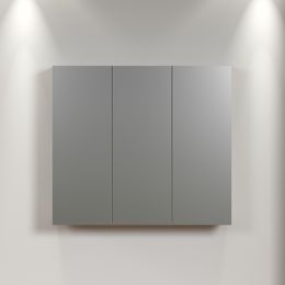 Spiegelschrank Welltime "Amrum", grau (anthrazit, eiche), B:90cm H:80cm T:20cm, FSC-zertifizierter Holzwerkstoff, Schr&auml;nke, Spiegelschrank, Spiegelschrank mit 3 Spiegelt&uuml;ren - (B/T/H) 90/20/80 cm