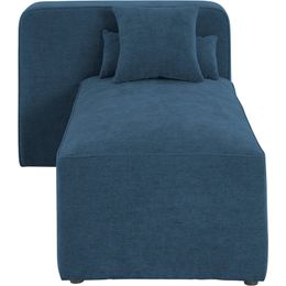 Ottomane Home Affaire "Sundstrup", blau, B:100cm H:76,5cm T:153cm, 100% Polyester, Sofas, Ottomane, Modulserie, individuelle Zusammenstellung