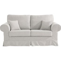 2-Sitzer Home Affaire "Shadmoor", grau (hell grau), B:188cm H:102cm T:92cm, 100% Polyester, Sofas, 2-Sitzer, Hussenoptik, in uni oder mit Blumendruck