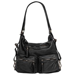 Shopper Samantha Look, Damen, Gr. B/H/T: 34cm x 33cm x 13cm onesize, schwarz, Leder, Taschen Shopper, echt Leder, Made in Italy