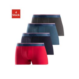 Boxer Bench. "Boxershorts f&uuml;r Herren", Herren, Gr. XL, 4 Stk., blau (rot, blau, anthrazit, schwarz), Jersey, Obermaterial: 95% Baumwolle, 5% Elasthan, unifarben, k&ouml;rpernah, Unterhosen Boxer, Unterhosen aus Baumwoll-Mix, Topseller