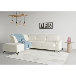 Sit & More Ecksofa SIT & MORE "Sinatra L-Form", beige (creme), B:251cm H:85cm T:220cm, 98% Polyester, 2% Polyamid, Sofas, Ecksofa, mit Ottomane, optional mit Kopfteilverstellung und Armteilfunktion
