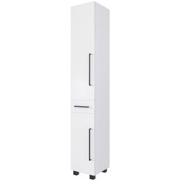 Seitenschrank Welltime "Luena", wei&szlig; (wei&szlig;matt), B:30cm H:180cm T:35cm, Holzwerkstoff, MDF, Schr&auml;nke, Seitenschrank, Breite 30 cm, mit Metall-Auszug und Softclose-Funktion