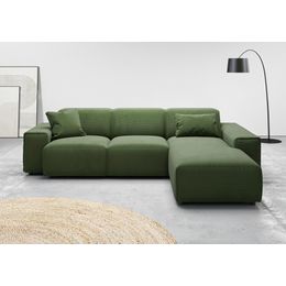 Ecksofa Home Affaire "Glimminge L-Form auch in Breitcord, Feincord + Easy care-Bezug", gr&uuml;n (oliv), B:264cm H:71cm T:191cm, 95% Polyester, 5% Nylon, Sofas, Ecksofa, Breite 264, Zierkissen