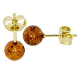 Paar Ohrstecker OSTSEE-SCHMUCK "- Klassisch 6 mm - Gold 333/000 - Bernstein" Gr. 6, gold (gold 333, goldfarben, gelb), Ohrringe, Damen, Gelbgold 333, Paar Ohrstecker