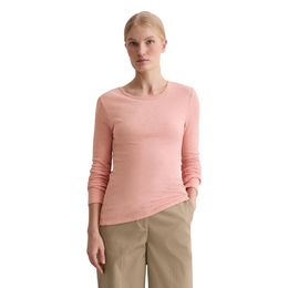 Marc O'Polo Longsleeve MARC O'POLO "regular fit aus Slub Jersey", Damen, Gr. S, natural rose, Jersey, Obermaterial: 100% Baumwolle, regular fit, Rundhals, Shirts Longsleeve