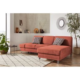Sit & More Ecksofa SIT & MORE "Clio L-Form", orange (terra), B:246cm H:89cm T:165cm, Sofas, Ecksofa, wahlweise mit Bettfunktion oder Vorziehsitz und Bettkasten, Federkern