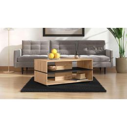 Couchtisch Home Affaire "Savio Kaffeetisch, 101 cm, in trendigen Farben, modern", braun (artisan eiche, artisan eiche), B:101cm H:47,5cm T:54,5cm, Tische, Couchtisch, mit Ablage, rechteckig, Artisan Eiche, ideal fuer kleine R&auml;ume
