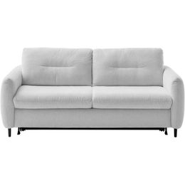 3-Sitzer Home Affaire "Clevina, Schlafsofa mit Kaltschaummatratze, Breite 216 cm", silber, B:216cm H:84cm T:102cm, 100% Polyester, Sofas, 3-Sitzer, Sofa & Bett in einem &ndash; kinderleicht ausklappbar & freistellbar im Raum
