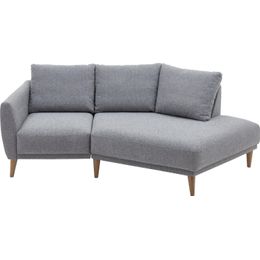2,5-Sitzer "Elvis", grau (saltnpepper), B:220cm H:80cm T:127cm, 79% PES; 21% PP, ATLANTIC HOME COLLECTION, Sofas, 2 5-Sitzer, Polsterecke mit offenem Ende im skandinavischen Stil, Massivholzf&uuml;&szlig;e