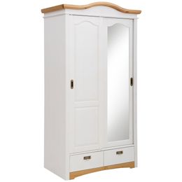 Schiebet&uuml;renschrank OTTO HOME "Konrad", wei&szlig; (wei&szlig;, honig), B:111cm H:207cm T:64cm, Schr&auml;nke, Schiebet&uuml;renschrank, Breite 111 cm, aus massiver, FSC-zertifizierter Kiefer