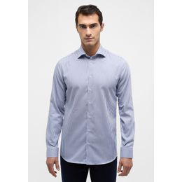 Langarmhemd Eterna "SLIM FIT", Herren, Gr. 39, Normalgr&ouml;&szlig;en, blau, Satin, 100% Baumwolle, schmal, Manschette, Hemden Langarmhemd, NON IRON (b&uuml;gelfrei)