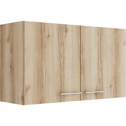 H&auml;ngeschrank Optifit "Bella", braun (wildeiche, wildeiche), B:100cm H:57,6cm T:34,6cm, Holzwerkstoff, Schr&auml;nke, H&auml;ngeschrank, Breite 100 cm, 2 T&uuml;ren, 1 Einlegeboden