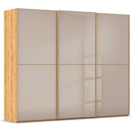 Schwebet&uuml;renschrank Rauch "Kleiderschrank Schrank Garderobe Schlafzimmerschrank SCALE-DUO", braun (asteiche, glas fango, griffleisten asteiche), B:271cm H:223cm T:68cm, Holzwerkstoff, Schr&auml;nke, Schwebet&uuml;renschrank, edle zweigeteilte T&uuml;ren Glas-Front mit 3 Zierleisten MADE IN GERMANY