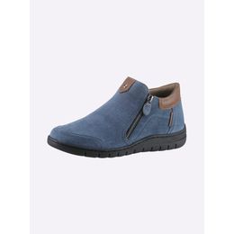 Stiefelette Reflexan, Damen, Gr. 40, blau (jeansblau), Veloursleder, Schuhe Stiefelette