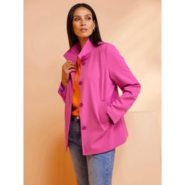 Langjacke Heine, Damen, Gr. 48, pink (fuchsia), 90% Polyester, 10% Elasthan, unifarben, Jacken Langjacke