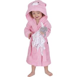 WEWO-Fashion Kinderbademantel WEWO FASHION "8024" Gr. 92, rosa, L:58cm, Baumwolle, Hausm&auml;ntel, Kinderbademantel, f&uuml;r M&auml;dchen & Jungen, mit niedlicher Kapuze