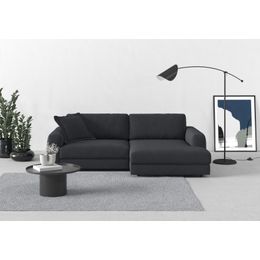 Ecksofa Trendmanufaktur "Bourbon, Mega Designsofa mit tollem Sitzkomfort, Breite 250cm, L-Form", grau (graphite), B:250cm H:84cm T:176cm, 92% Polyester, 8% Nylon, Sofas, Ecksofa, extra tiefe Sitzfl&auml;che, wahlweise mit Sitztiefenverstellung