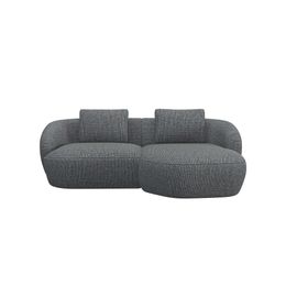 Wohnlandschaft FLEXLUX "Torino, rund, L-Form, Sofa-Ecke mit Recamiere, Longchair-Sofa", gr&uuml;n (moss gr&uuml;n), B:217cm H:85cm T:146cm, 100% Polyester, Sofas, Wohnlandschaft, Modernes, organisches Sofa-Design, Kaltschaum, Wellenunterfederung