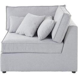 Sofa-Eckelement OTTO HOME "Florid", grau (hellgrau), B:99cm H:75cm T:100cm, Baumwollmix (60% Baumwolle/40% Leinen);Struktur fein (100% Polyester);Samtoptik (100% Polyester);Samtvelours (100% Polyester);Struktur (100% Polyester);Struktur recycelt (100% recyceltes Polyester), Polsterelemente, Sofa-Eckelement, Teil eines Modulsofas, fester Sitzkomfort, auch in Cord