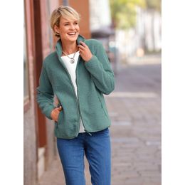 Fleecejacke Casual Looks, Damen, Gr. 52, gr&uuml;n (jade), 100% Polyester, unifarben, Jacken Fleecejacke