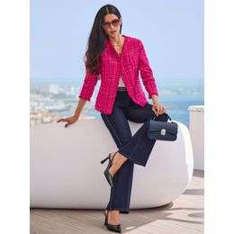Jackenblazer Heine "Boucl&eacute;-Blazer", Damen, Gr. 38, fuchsia, rot, meliert, 100% Polyester, Blazer Jackenblazer