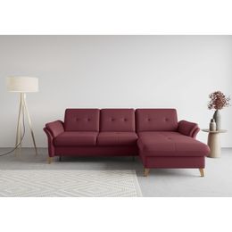 Sit & More Ecksofa SIT & MORE "G&ouml;teborg", rot (bordeaux), B:268cm H:90cm T:176cm, Sofas, Ecksofa, Sitztiefenverstellung und Federkern, wahlweise mit Bettfunktion