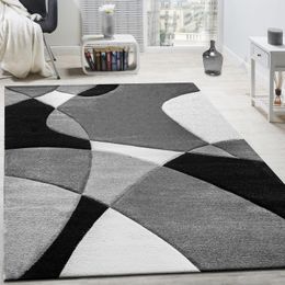 Teppich Paco Home "Diamond 664", schwarz (schwarz, wei&szlig;), B:160cm H:15mm L:230cm, Kunstfaser, Teppiche, Teppich, 3D-Design, Kurzflor, 3D-Design, modernes geometrisches Muster