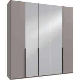 Kleiderschrank wimex "Mugano,in 5 Breiten,2 H&ouml;hen,2 Tiefen, viele Farben, Made in Germany", saharagrau, griffe schwarz, B:225cm H:236cm T:58cm, Holzwerkstoff, Schr&auml;nke, Kleiderschrank, mit langen Griffen aus Metall, mit oder ohne Spiegel