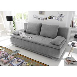 Schlafsofa ED EXCITING DESIGN "Luigi", braun (uran 02 schlamm), B:211cm H:93cm T:103cm, 95% Polyester, 5% Nylon, Sofas, Schlafsofa, mit Bettkasten & 2 Armlehnenkissen
