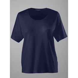Trainingsshirt Catamaran "Sportshirt", Damen, Gr. 44/46, blau (marine, hellblau), 92% Baumwolle, 8% Elasthan, unifarben, Rundhals, Shirts Trainingsshirt