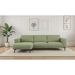 Ecksofa OTTO HOME "Lillith, 289 cm, L-Form, gem&uuml;tlicher Sitzkomfort", olive, B:289cm H:85cm T:159cm, 100% Polyester, Sofas, Ecksofa, Eckcouch mit runder Recamiere links/rechts, Strukturstoff