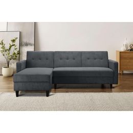Ecksofa DOREL HOME "Hartford II", grau (anthrazit), B:213cm H:83cm T:154cm, Sofas, Ecksofa, mit Bettfunktion und Stauraum, Recamiere beidseitig montierbar