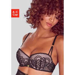 Push-up-BH JETTE "Velia", Damen, Gr. 70, Cup C, schwarz, Spitze, Obermaterial: 60% Polyamid, 35% Polyester, 5% Elasthan, BHs Push-up-BH, in Balconnet-Form, sexy Dessous