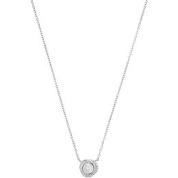 Kette mit Anh&auml;nger Amor "Knoten-Otpik", bunt (silberfarben, wei&szlig;), Halsketten, Damen, Perlen Silber 925 (Sterlingsilber), L: 45 B: 0,6mm, Perlen, Silber 925 (Sterlingsilber), Kette mit Anh&auml;nger, mit Muschelkernperle, B:0,6mm