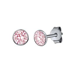 Paar Ohrstecker Firetti "Schmuck Geschenk Silber 925 Ohrschmuck", bunt (silberfarben, pink, pink), Ohrringe, Damen, 5mm, Silber 925 (Sterlingsilber), Paar Ohrstecker, mit Zirkonia (synth.)