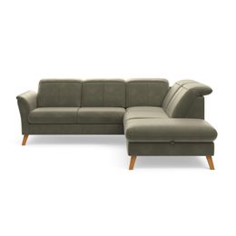 Sit & More Ecksofa SIT & MORE "Romero L-Form", gr&uuml;n (lindgr&uuml;n), B:250cm H:91cm T:220cm, 100% Polyester, Sofas, Ecksofa, wahlweise mit oder ohne TV-Funktion, Bettfunktion, Bettkasten
