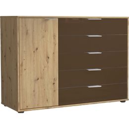Kombikommode Wiemann "Cordoba", braun (glas mocca), B:120cm H:86cm T:43cm, FSC-zertifiziertes Massivholz, Floatglas, Holzwerkstoff, Sideboards, Kombikommode, vormontiert