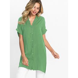 Longbluse Inspirationen, Damen, Gr. 38, gr&uuml;n (apfel), 100% Viskose, unifarben, Blusen Longbluse