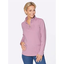 Langarmshirt Casual Looks "Shirt", Damen, Gr. 50, rosa (ros&eacute;), 60% Polyester, 40% Baumwolle, unifarben, Shirts Langarmshirt
