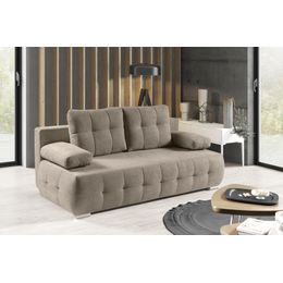 Schlafsofa WERK2 "Indigo Bettsofa mit Bettkasten, Breite 205cm, hochwertige Verarbeitung", grau (taupe), B:205cm H:90cm T:95cm, 100% Polyester, Sofas, Schlafsofa, 2-Sitzer Sofa und Schlafcouch mit Federkern & Bettkasten