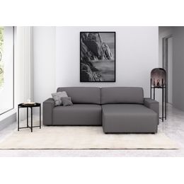 Ecksofa Home Affaire "Chance, Recamiere beidseitig montierbar, Schlaffunktion, Breite 265 cm", grau (anthrazit), B:265cm H:87cm T:164cm, 100% Polyester, Sofas, Ecksofa, in Struktur LUMOS, mit Schlaffunktion und Bettkasten