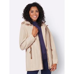 Langjacke Casual Looks, Damen, Gr. 40, beige (elfenbein), 100% Polyester, unifarben, Jacken Langjacke