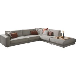 Ecksofa 3C CANDY "Enisa II, bequem und komfortabel, gro&szlig;es Familiensofa, L-Form", grau (light, grau), B:365cm H:86cm T:322cm, 100% Polyester, Sofas, Ecksofa, incl. 3 Flatterkissen, wahlweise mit Flecken-Schutz-Bezug Easy care